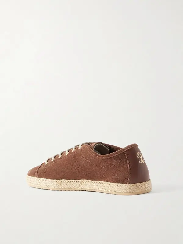 Brunello Cucinelli Suede Espadrille Sneakers - Brown