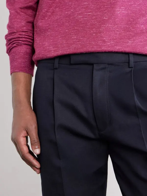 Zegna Straight-leg Pleated Cotton And Linen-blend Trousers