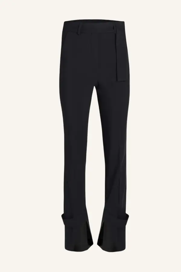 Aiste Hong High-waisted Ankle Cuff Pants - Black