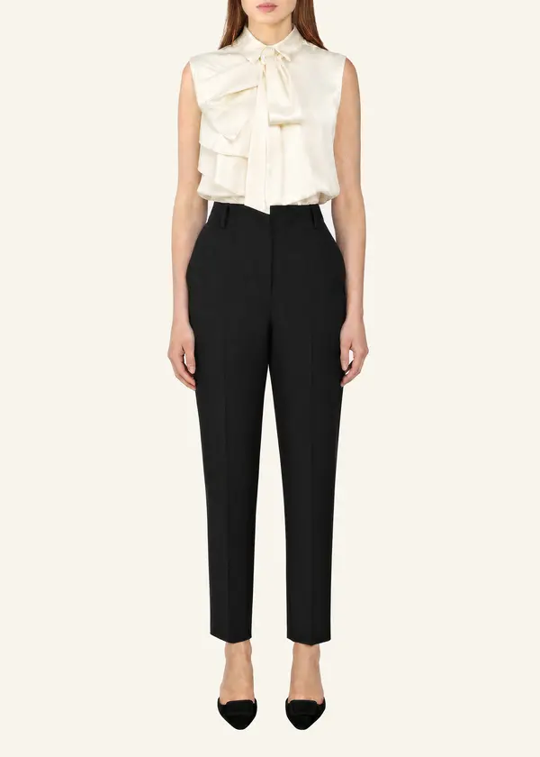 Aiste Hong Ruffle Tie-neck Top - Ivory