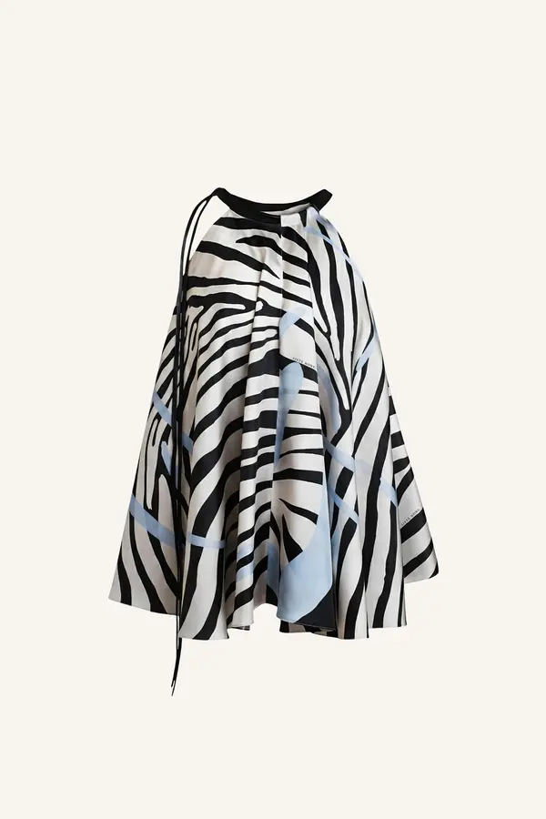 Aiste Hong Leather Collar Halter - Black Stripes