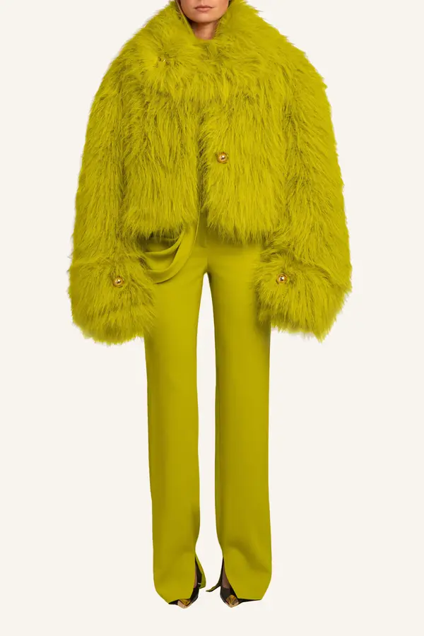 Aiste Hong Faux-fur Jacket - Chartreuse