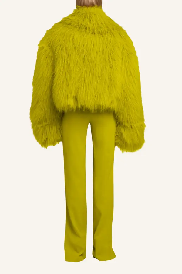 Aiste Hong Oversized Faux-fur Jacket - Chartreuse