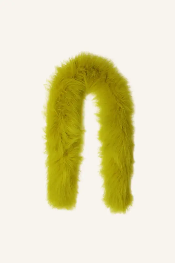Aiste Hong Faux-fur Stole - Chartreuse