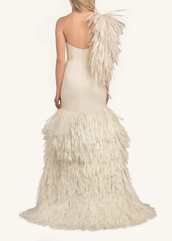 Aiste Hong Asymmetric Raffia Gown