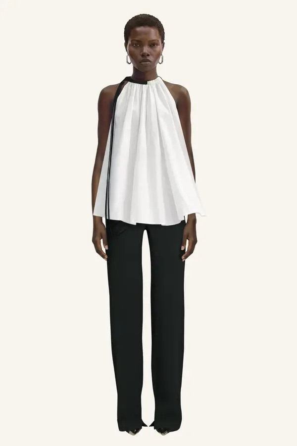 Aiste Hong Leather Collar Halter - White
