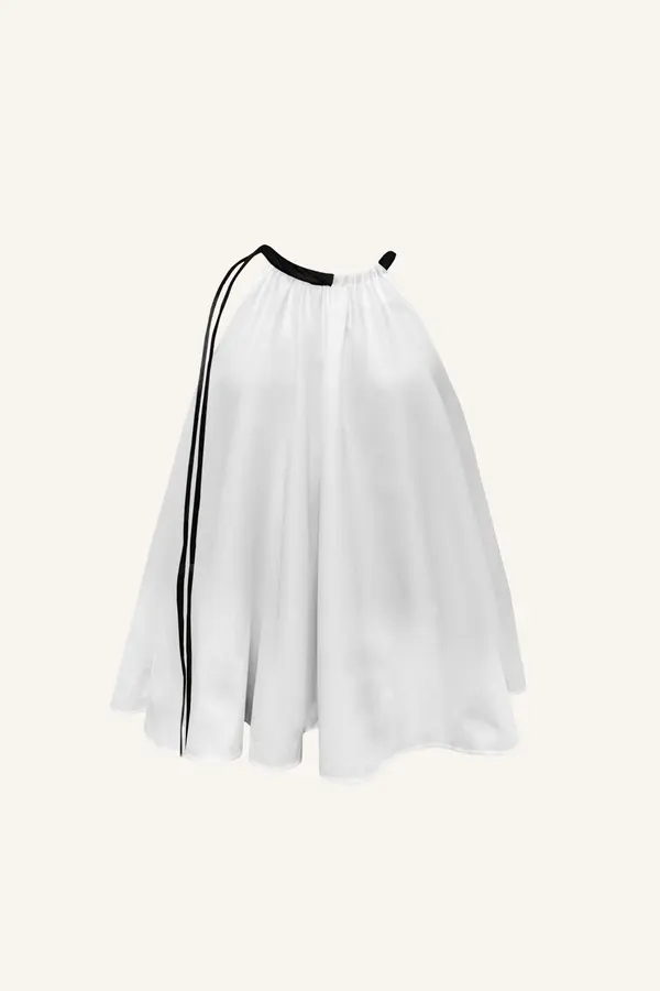 Aiste Hong Leather Collar Halter - White