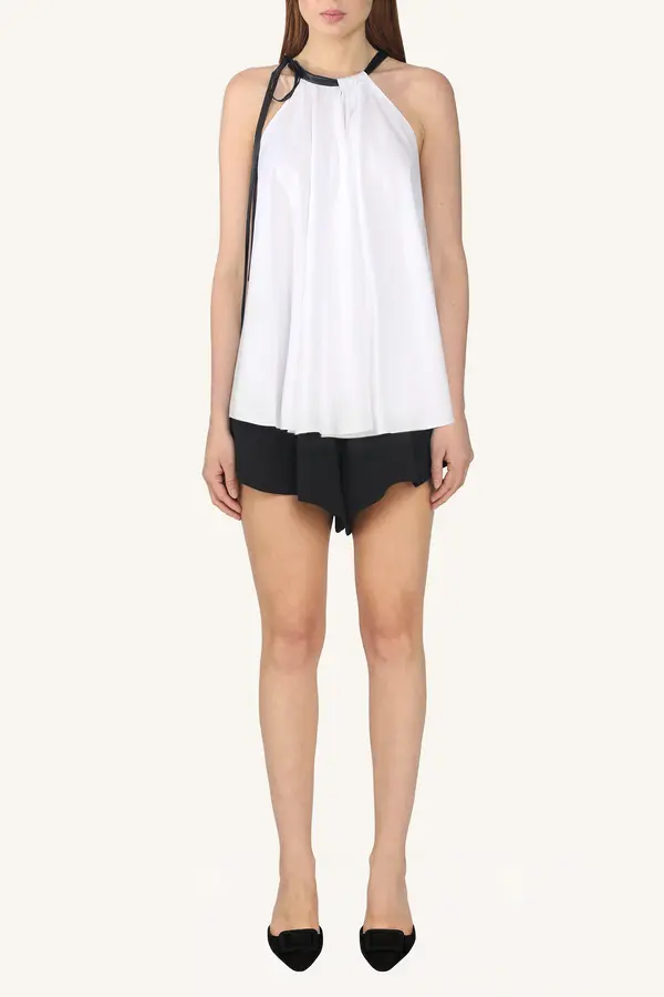 Aiste Hong Leather Collar Halter - White