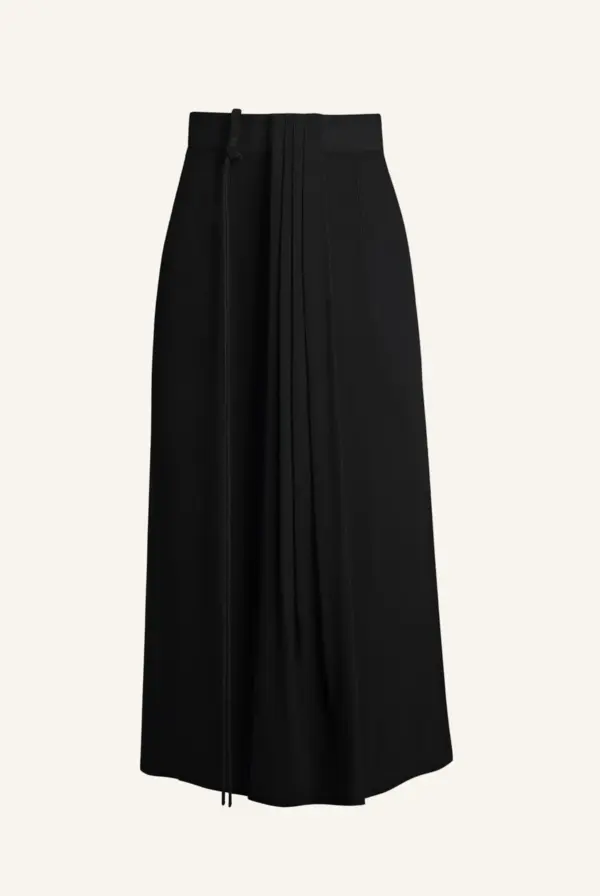 Aiste Hong Draped Midi Slip Skirt - Black