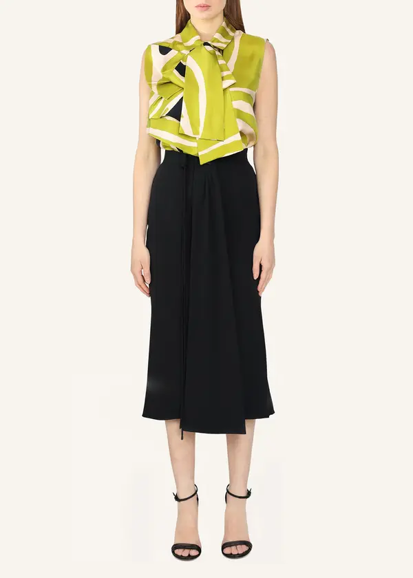 Aiste Hong Draped Midi Slip Skirt - Black
