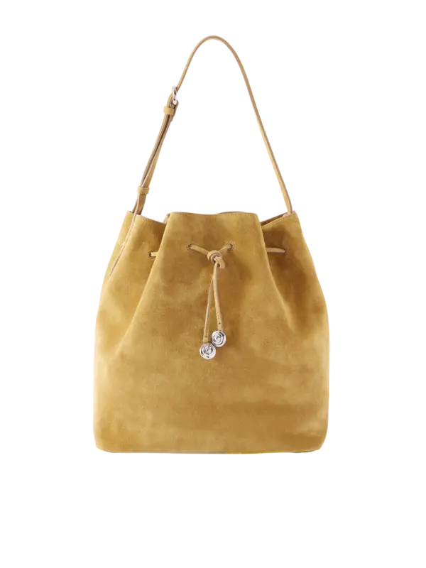 LIFFNER Charm Suede Drawstring Shoulder Bag - Neutrals
