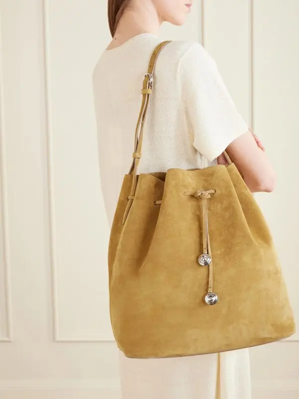 LIFFNER Charm Suede Drawstring Shoulder Bag