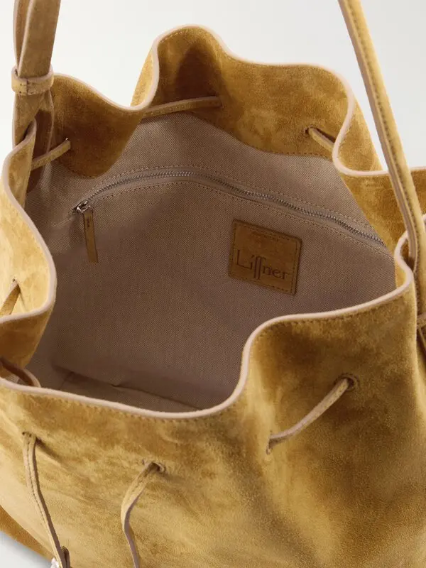 LIFFNER Charm Suede Drawstring Shoulder Bag