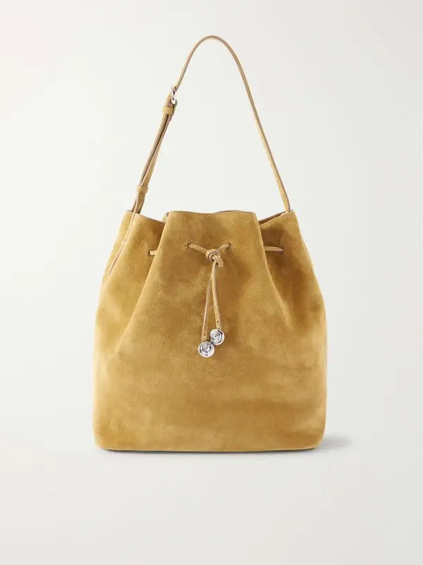 LIFFNER Charm Suede Drawstring Shoulder Bag - Sand