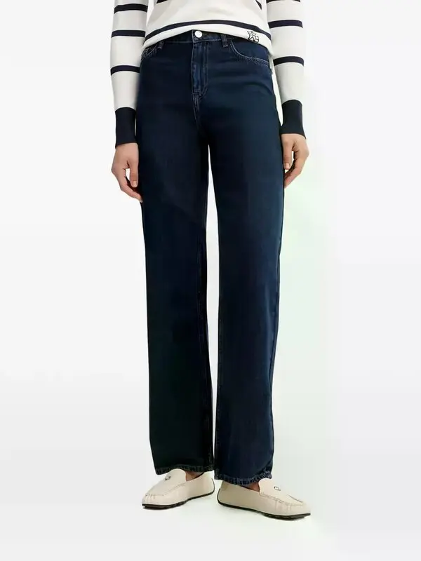 TRUSSARDI Logo-embroidered Straight Leg Jeans - Blue