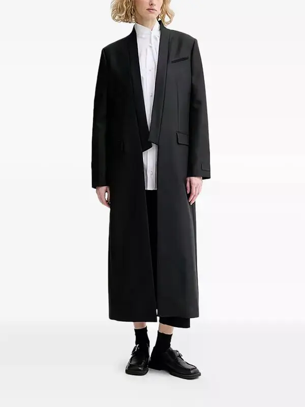 Kenzo Notched-lapel Long Coat - Black