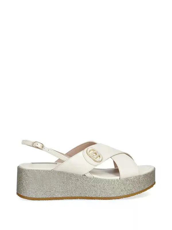 Liu Jo Criss-cross Logo Sandals - Neutrals