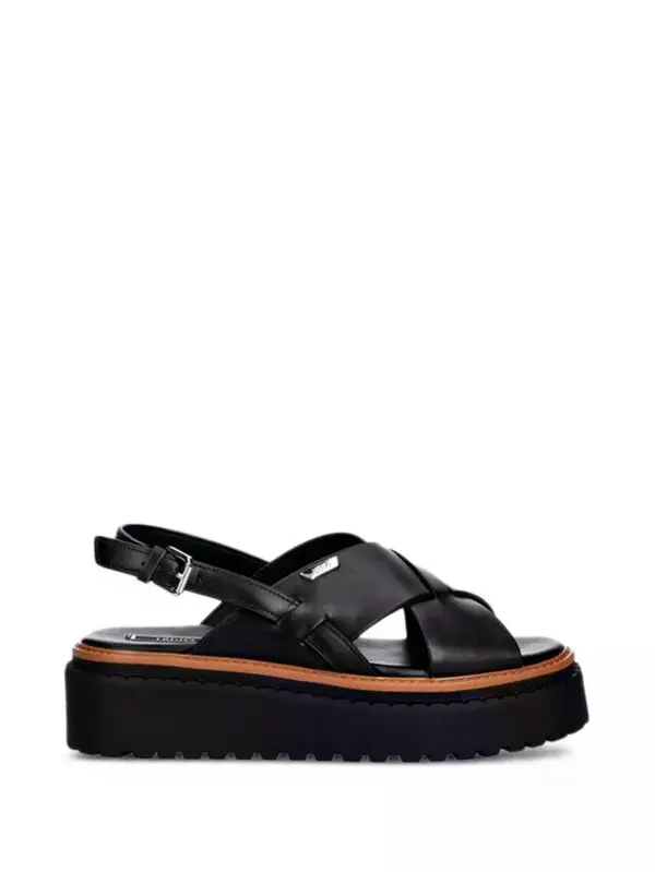 Liu Jo Crossover Flatform Sandals - Black