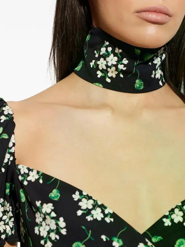 Dolce & Gabbana Floral Print Mini Dress With Scarf