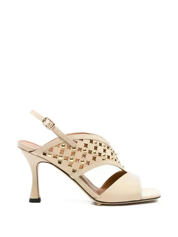 EVALUNA Stud-embellishment Sandals - Neutrals