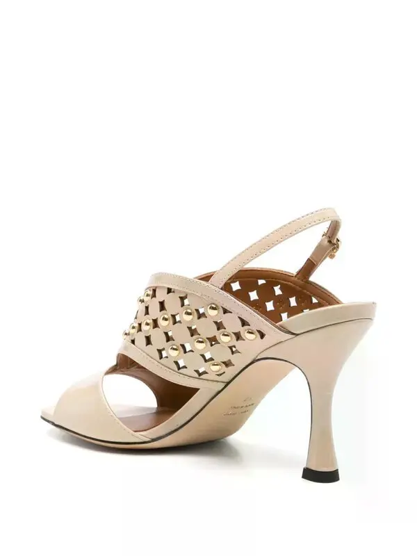EVALUNA Studded Woven Sandals - Neutrals
