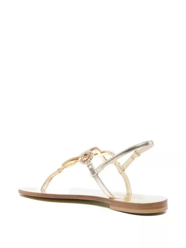 EDDI CUOMO Glass-embellished T-strap Sandals