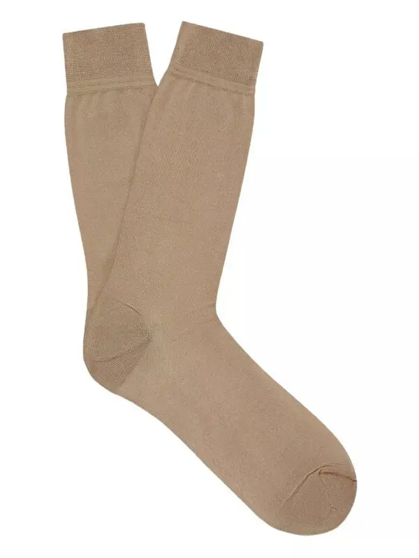 Zegna Mid-calf Socks - Brown