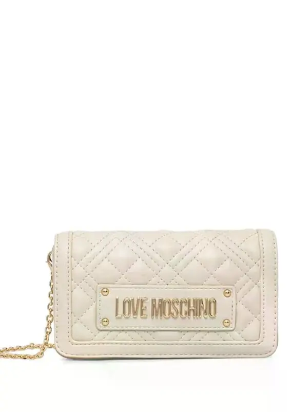Moschino Logo-appliqué Crossbody Bag - Neutrals