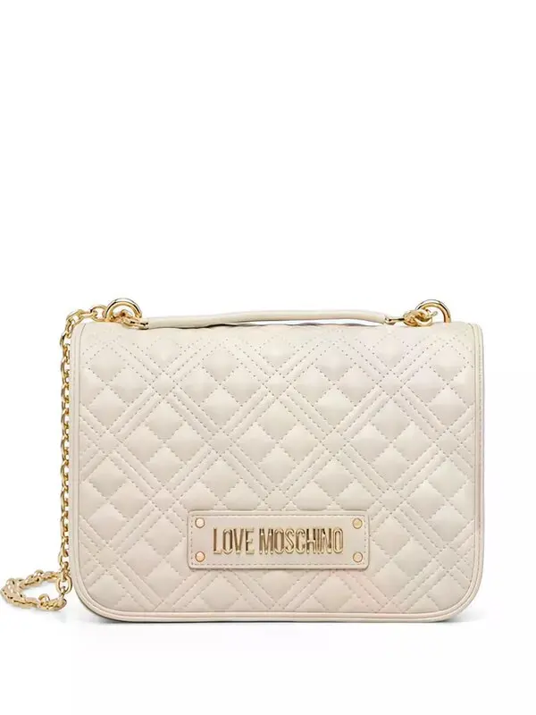 Moschino Logo-detail Quilted Handbag - Neutrals