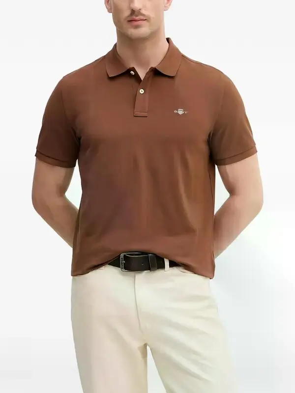 Gant Short-sleeve Polo Shirt - Brown