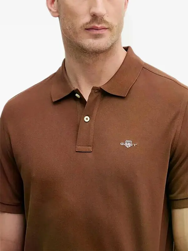 Gant Short-sleeve Polo Shirt - Brown