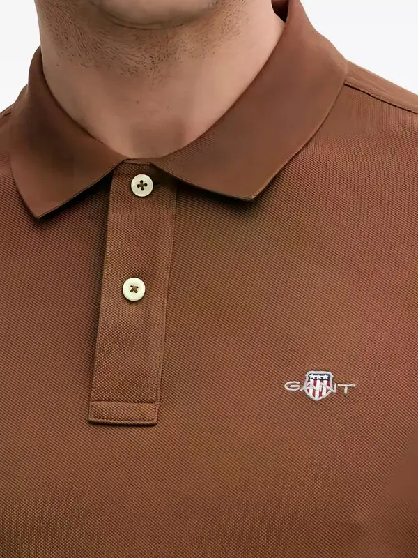 Gant Short-sleeve Polo Shirt - Brown