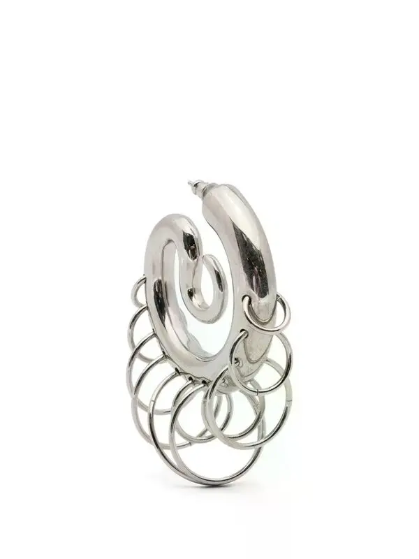 PANCONESI Medium Pierced-serpent Hoop Earrings - Silver