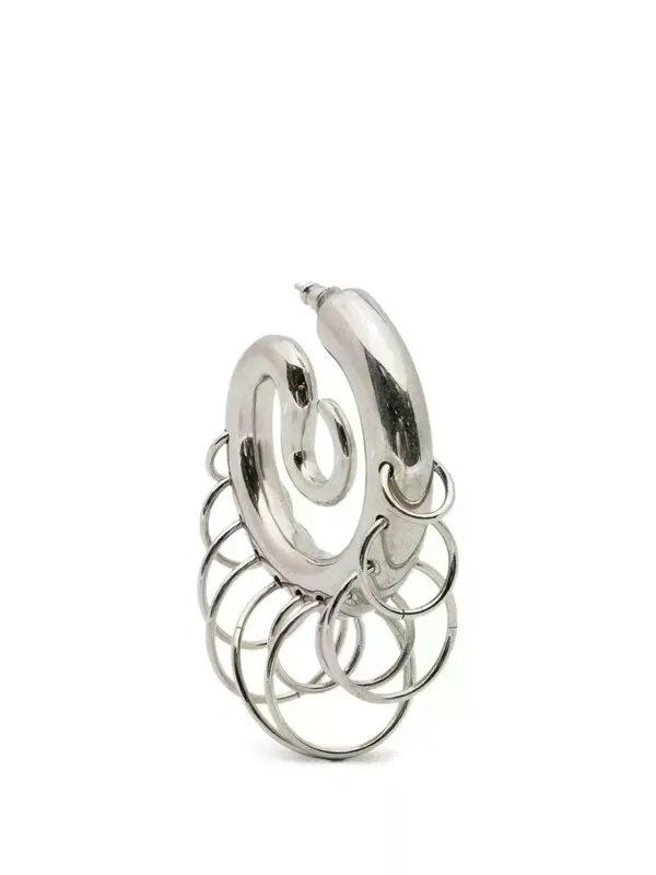 PANCONESI Medium Pierced Serpent Hoop Earrings - Silver