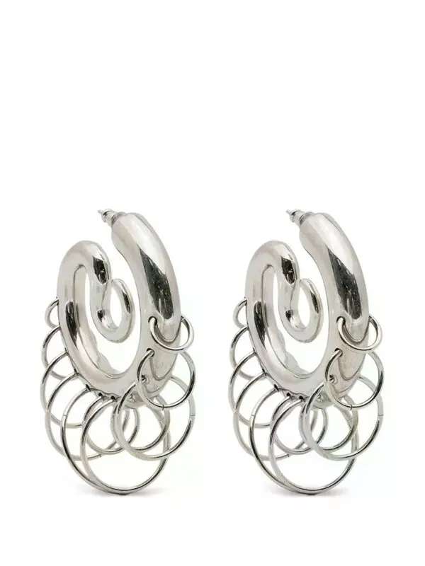 PANCONESI Medium Pierced Serpent Hoop Earrings - Silver