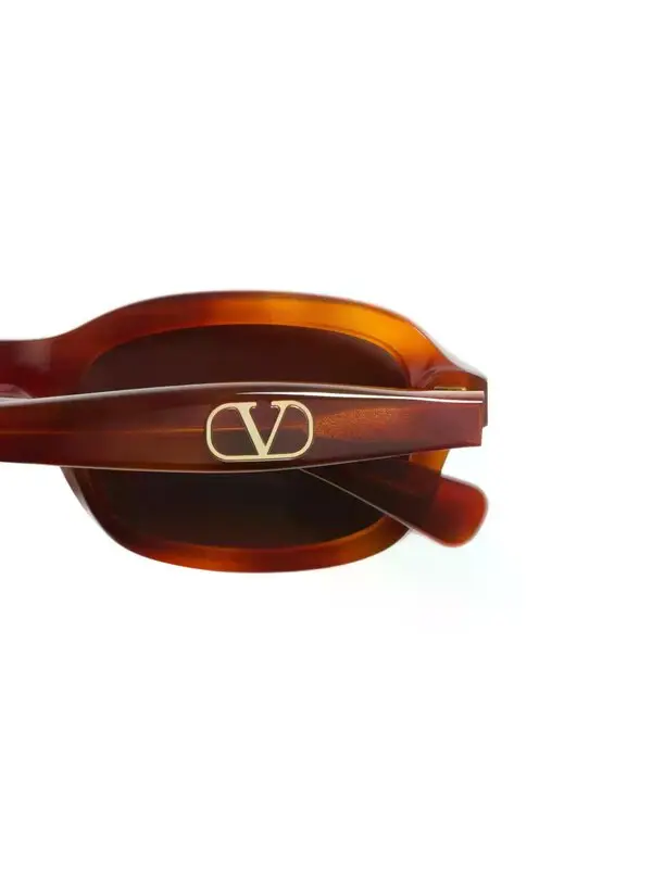 Valentino Garavani Rectangular Acetate Sunglasses - Brown