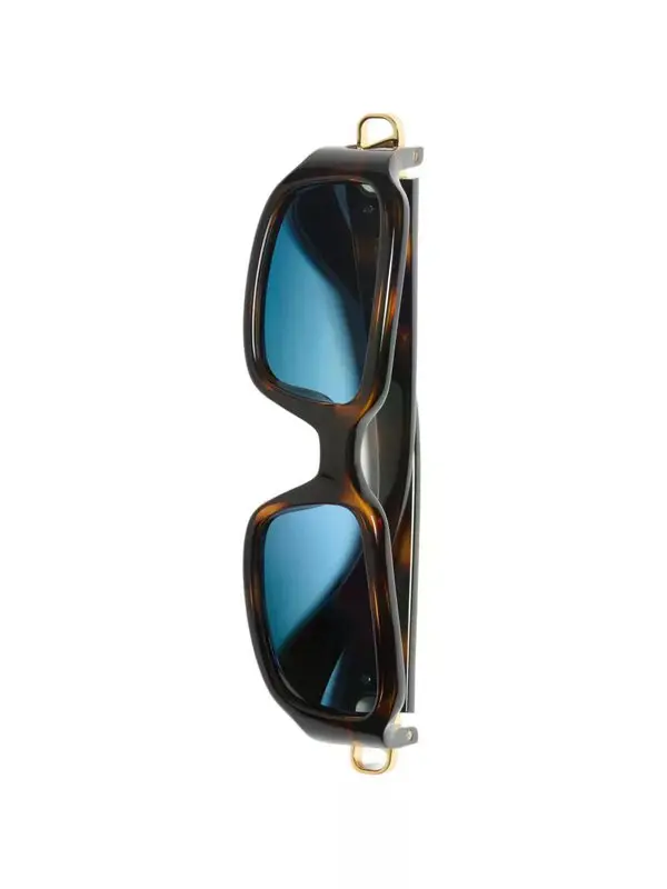 Valentino Garavani Vlogo Signature Tortoiseshell-effect Rectangular Sunglasses - Brown