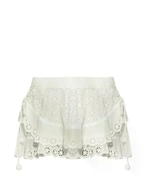 Isabel Marant Neis Broderie-anglaise Scalloped Shorts - White