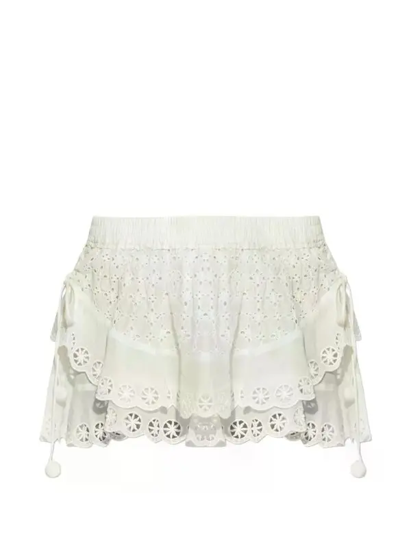Isabel Marant Neis Broderie-anglaise Scalloped Shorts - White