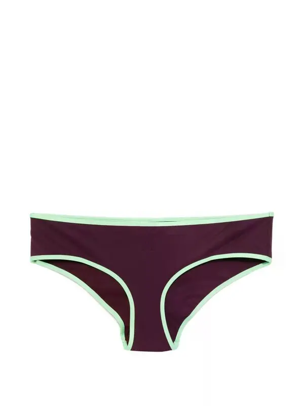 Kiki De Montparnasse Contrast Trim Bikini Bottom - Purple