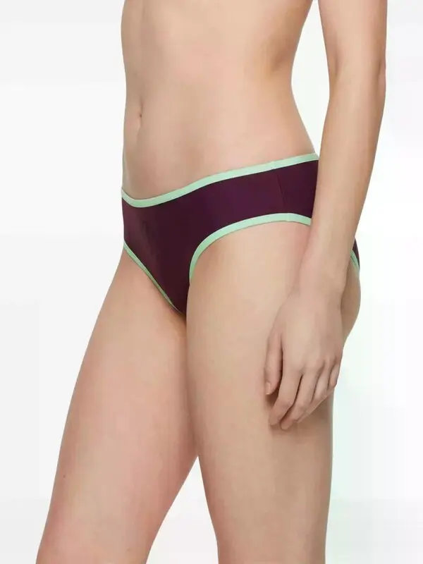 Kiki De Montparnasse Contrast Trim Bikini Bottom - Purple