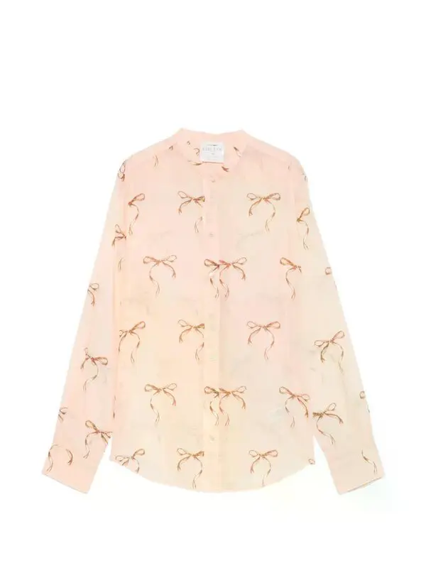 FORTE_FORTE Bow-print Shirt - Pink