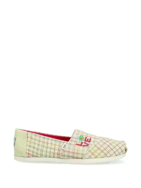 Toms Checked Embroidery Espadrilles - Neutrals