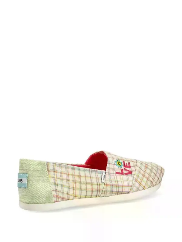 Toms Checked Embroidery Espadrilles