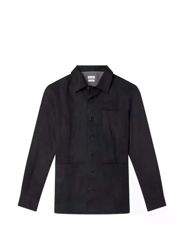 Brunello Cucinelli Patch-pocket Buttoned Shirt - Black