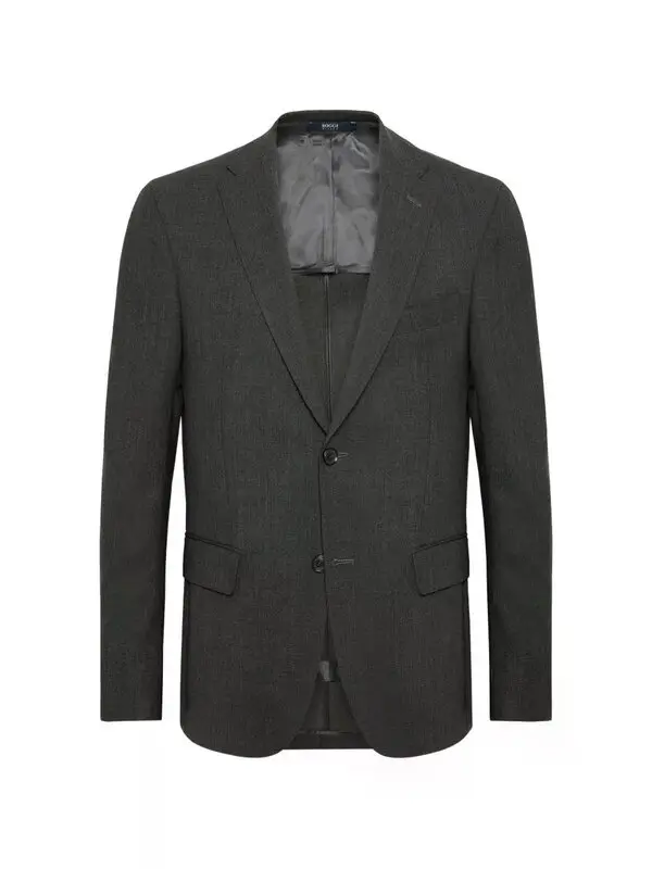 Boggi Milano Flap-pocket Wool Blazer - Grey
