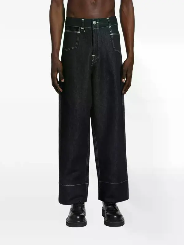 Junya Watanabe Contrast-stitch Jeans - Blue