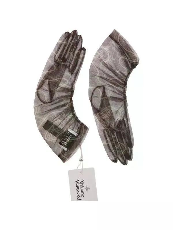 VIVIENNE WESTWOOD Printed Tulle Gloves - Brown