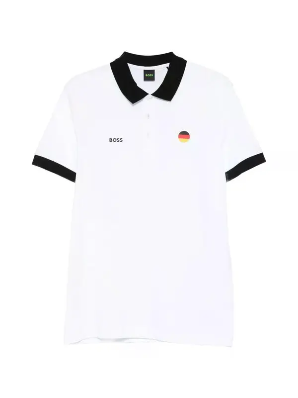 BOSS Contrast-trim Polo Shirt - White