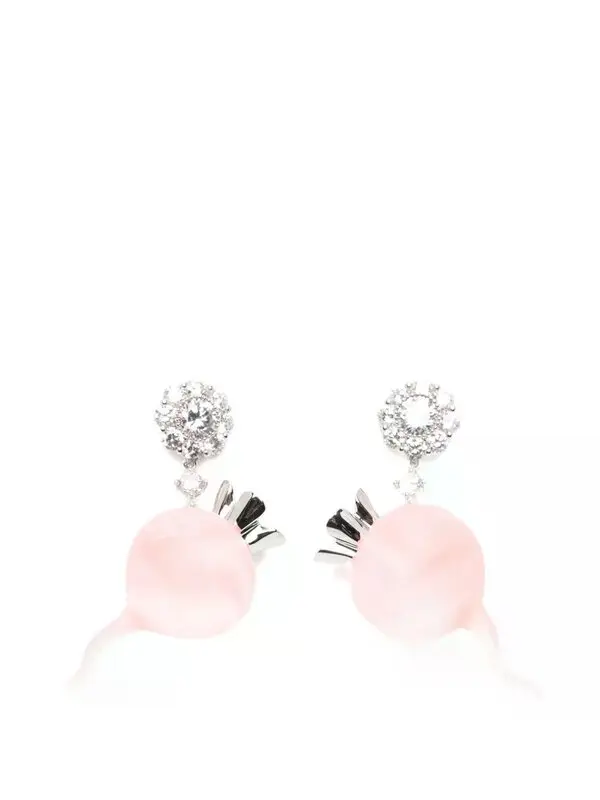 YVMIN Flower-embellishment Drop Earrings - Silver